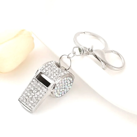 Accessories | Exquisite Rhinestones Inlaid Referee Whistle Key Chain ...